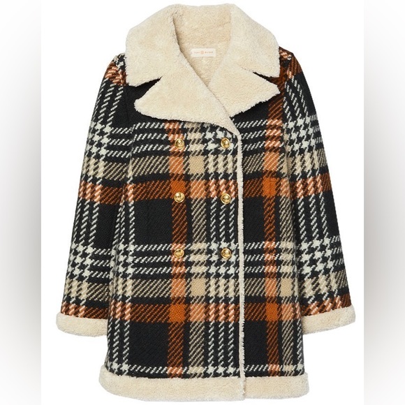 Tory Burch | Jackets & Coats | Nwt Tory Burch Plaid Shearling Blanket ...